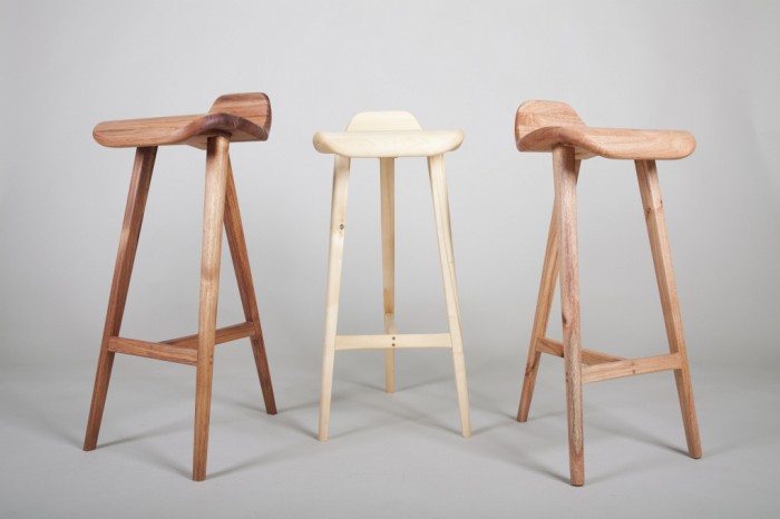 Trio of Saddleback Stools - Phoebe Everill - Furniture Maker