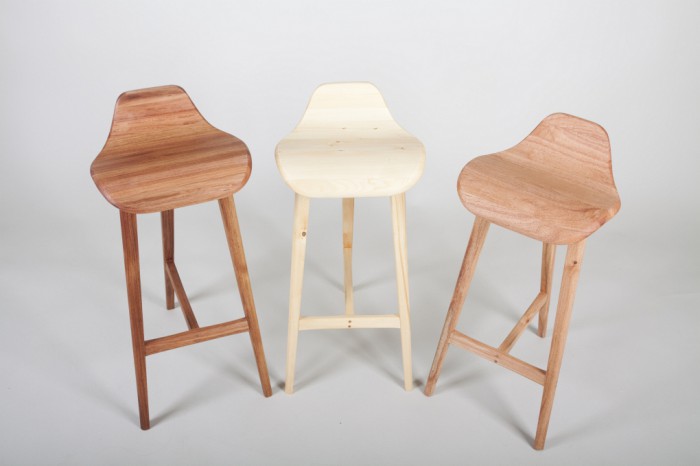 Trio of Saddleback Stools - Phoebe Everill - Furniture Maker