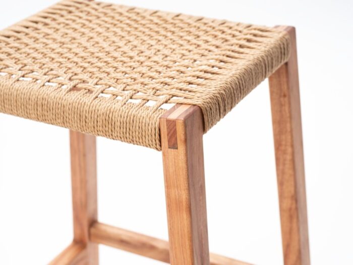 Hannah Stool - Danish paper cord and local acacia - Phoebe Everill